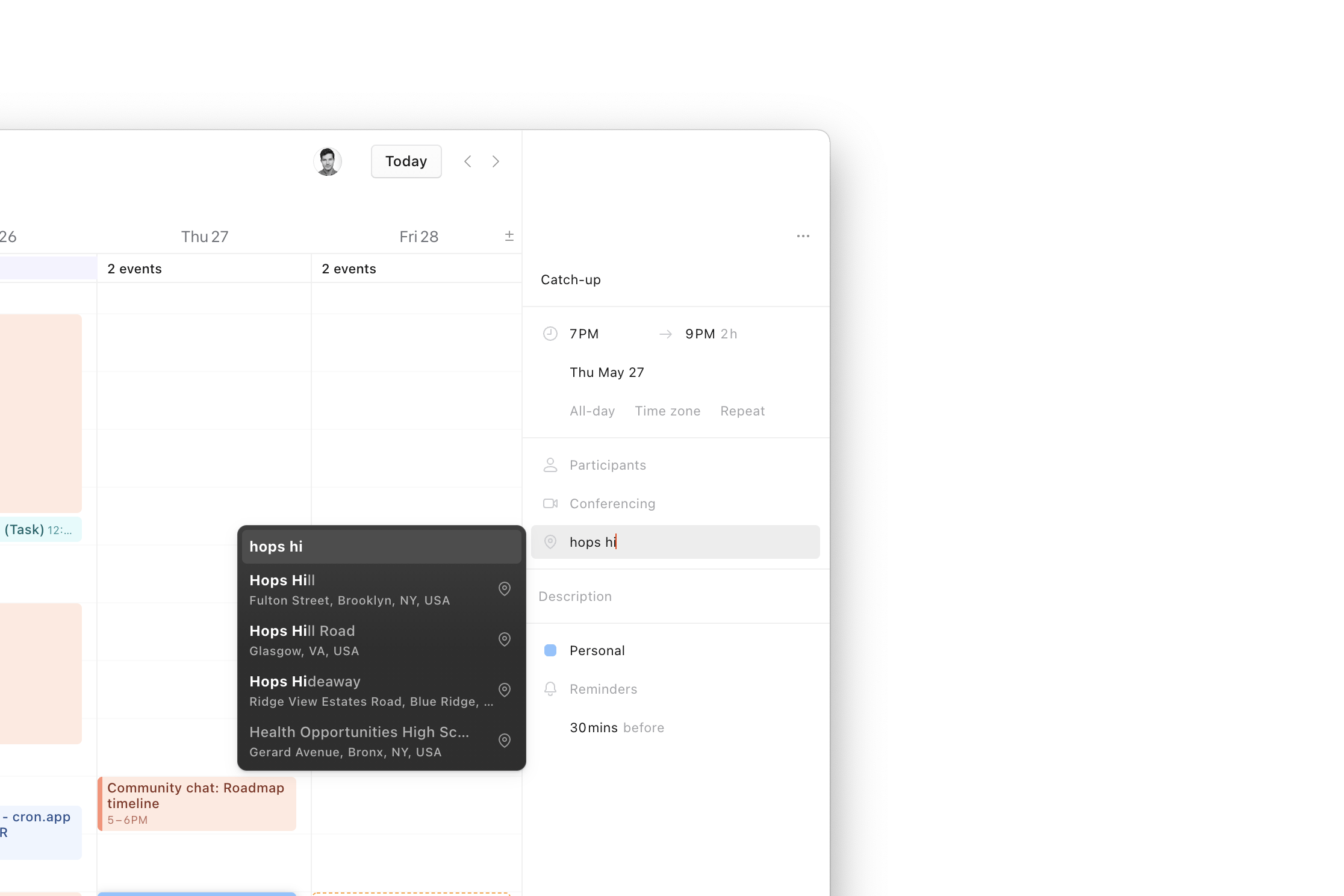 Cron Changelog May 24 2021 Location Autcomplete And Navigation Buttons